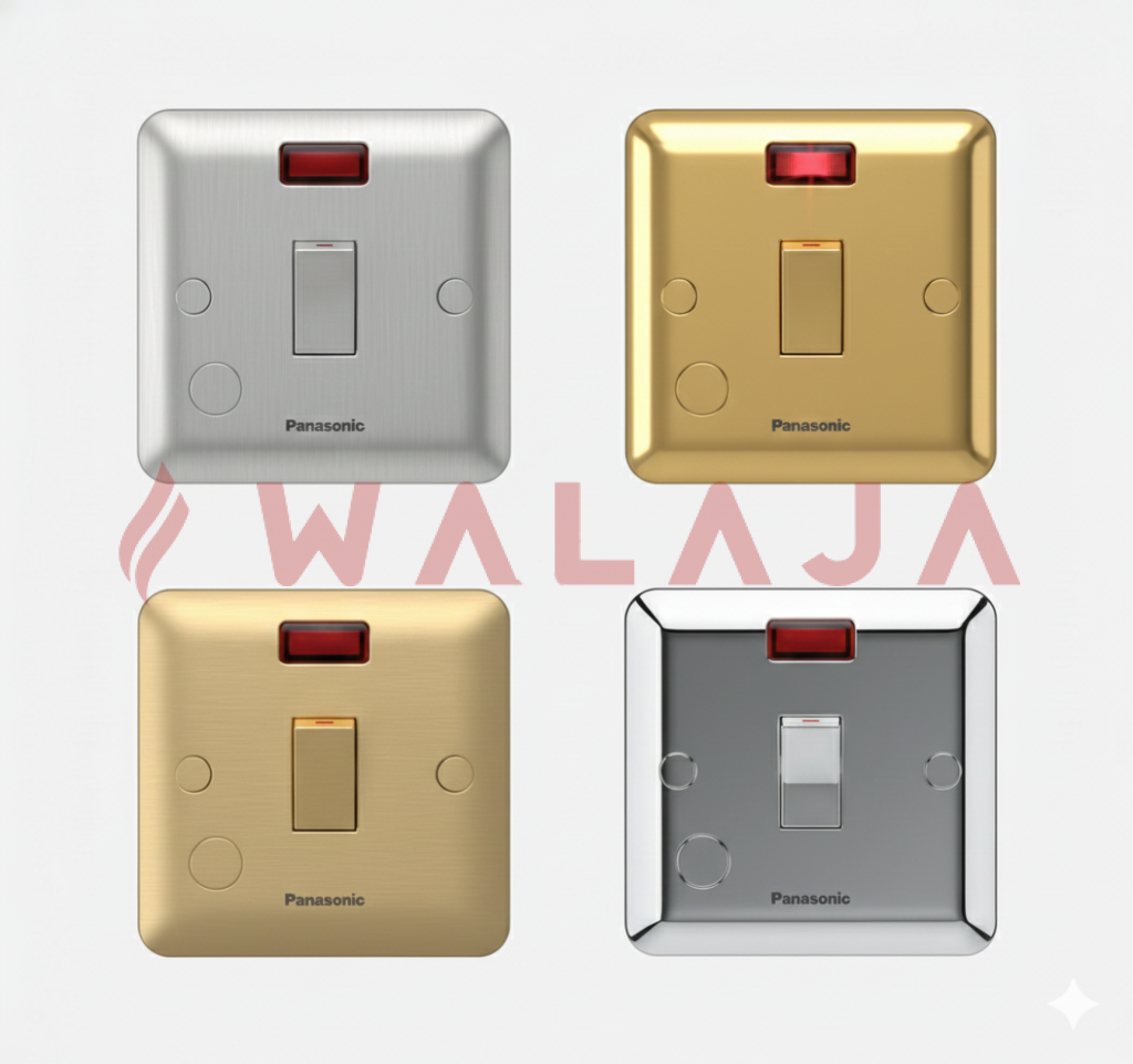 Panasonic Harmony Metal- WBC5303Y- 1G 20A DP Switch W/Neon – Gold ...