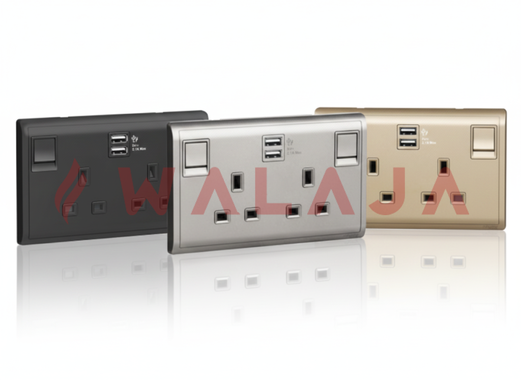HIMEL ALTIVO SW & SOCKET – HWDALT13SNUSB – 2 Gang 13A Switched Socket ...