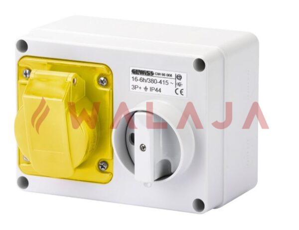 GEWISS INTERLOCK SWITCHED SOCKET – GW66001-IP44-16A-3PIN-110V - WALAJA