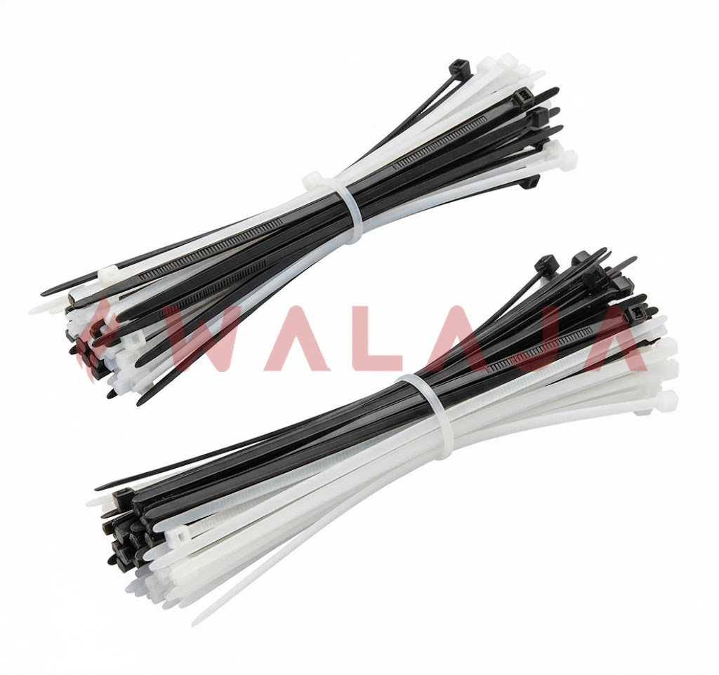 CableTie – White/Black – 100pc Packet - WALAJA